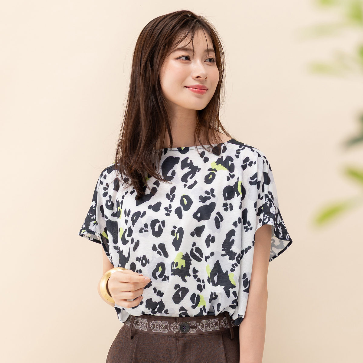 calma サラサラ着心地 ポップレオパードプルオーバー エスパスデカルマ（espace de calma） - QVC.jp