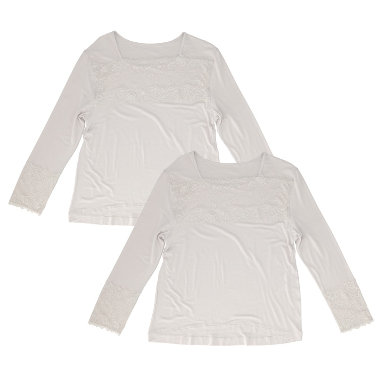 九鬼さんの発熱スクエアネックインナ-同色2枚組5L-10L 九鬼さんインナー - QVC.jp