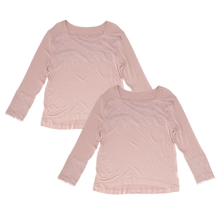 九鬼さんの発熱スクエアネックインナ-同色2枚組5L-10L 九鬼さんインナー - QVC.jp