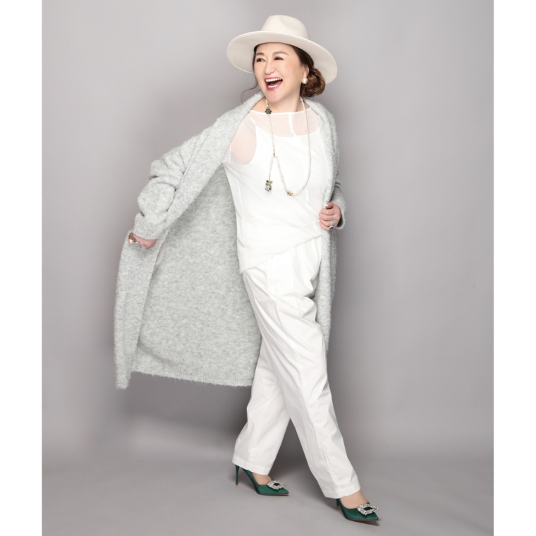 Anne Coquine ウールミックスブークレニットロングコート アンコキーヌ（AnneCoquine） - QVC.jp