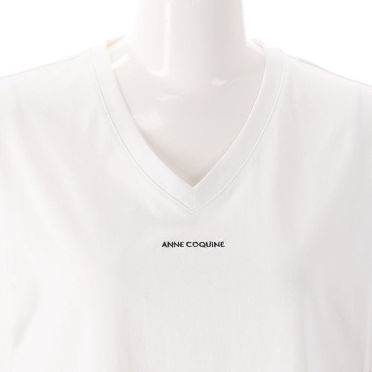 Anne Coquine コットンミックススヌーピーVネック半袖Tシャツ アンコキーヌ（AnneCoquine） - QVC.jp