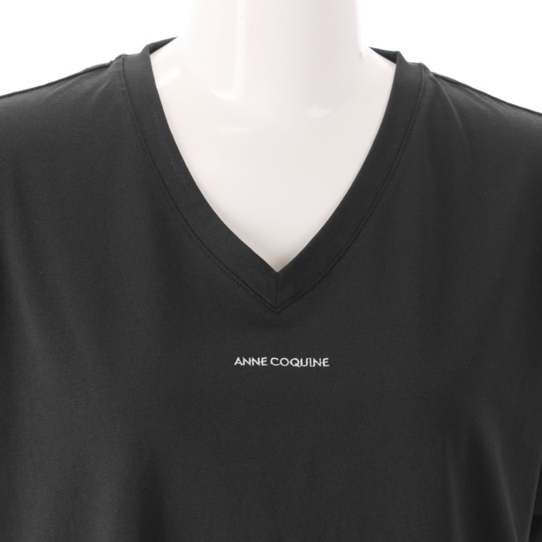 Anne Coquine コットンミックススヌーピーVネック半袖Tシャツ アンコキーヌ（AnneCoquine） - QVC.jp