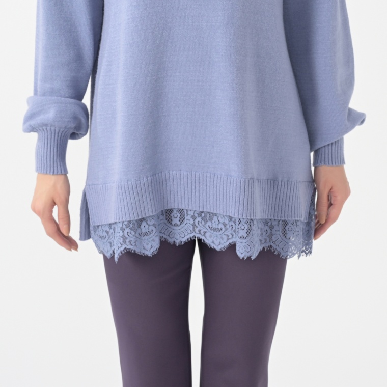 Provador ふわもちスカラップレース切替ニット 麻布プロバドール - QVC.jp