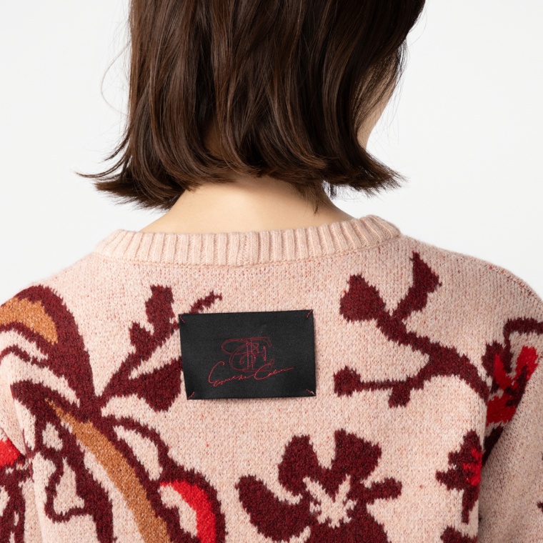 calma ふわりフラワー ジャガードニットプルオーバー エスパスデカルマ（espace de calma） - QVC.jp