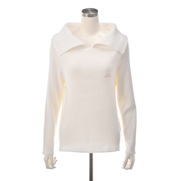 Anne Coquine コアスパンヤーンニット抜き衿プルオーバー アンコキーヌ（AnneCoquine） - QVC.jp