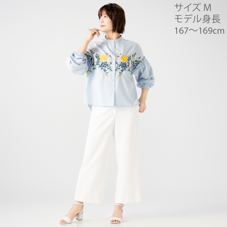 MAHARA MODERN ボタニカル刺繍かすりブラウス マハラモダン（MAHARA MODERN） - QVC.jp